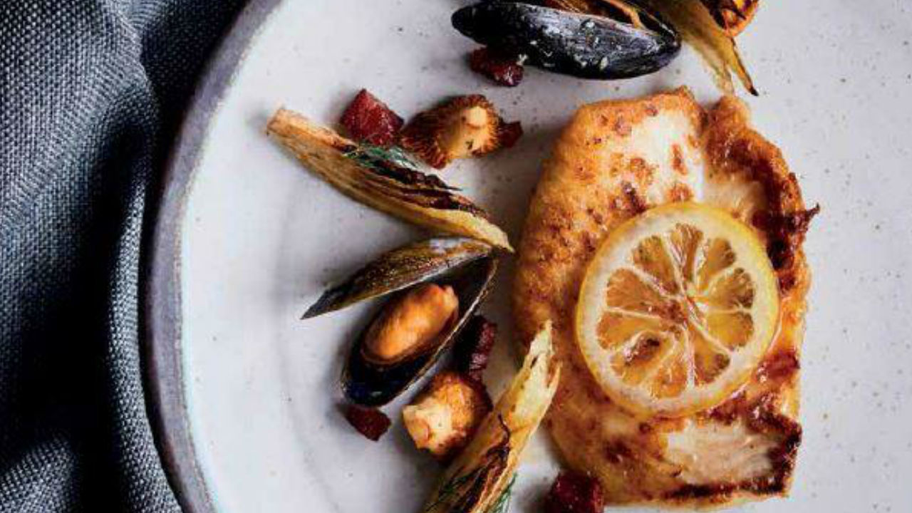 halibut with chorizo