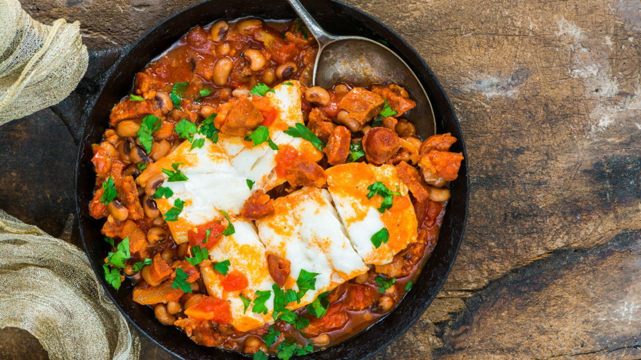 Mediterranean Baked Pollock & Red Mullet Casserole with Chorizo ...