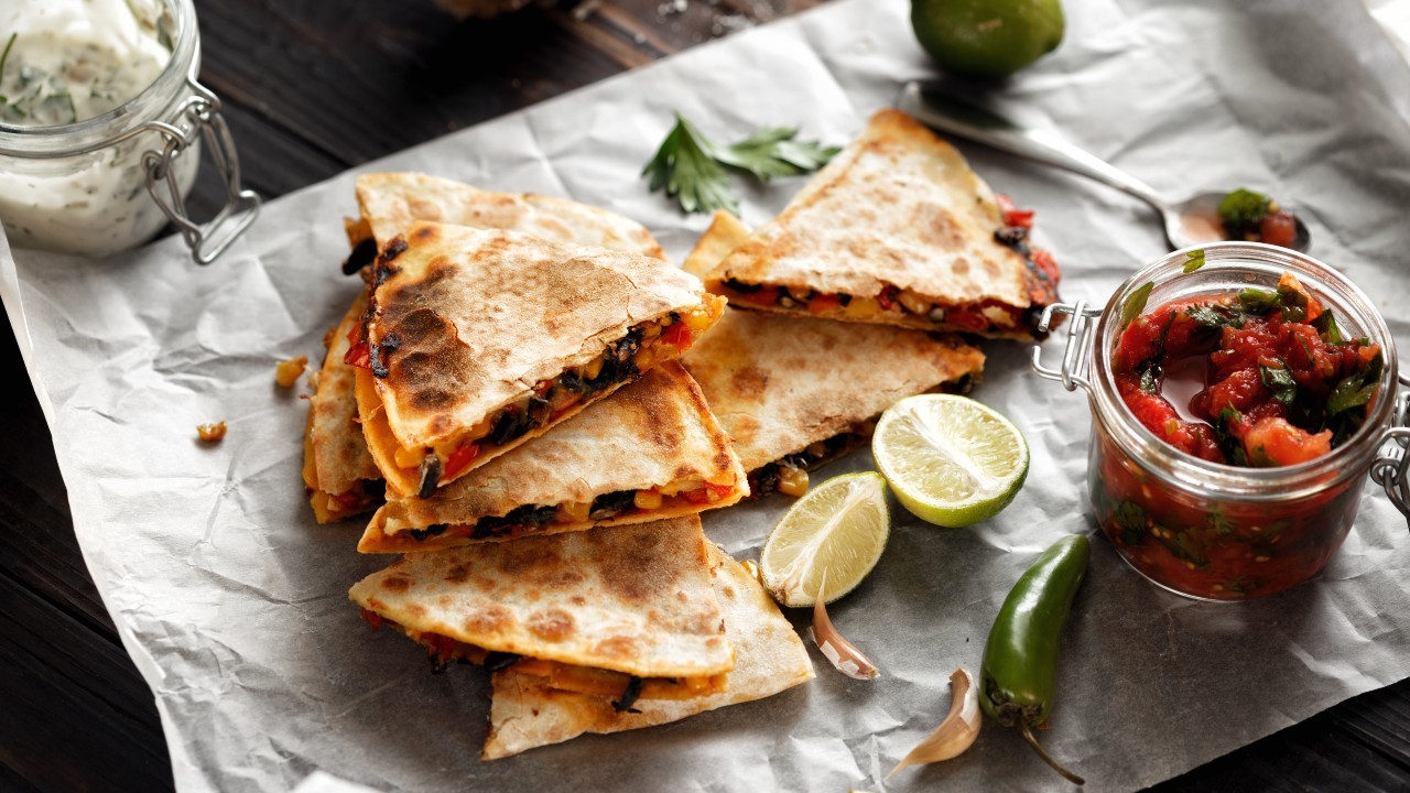 Black Bean Quesadilla with Broccomoli & Coriander Yoghurt | The Six O ...