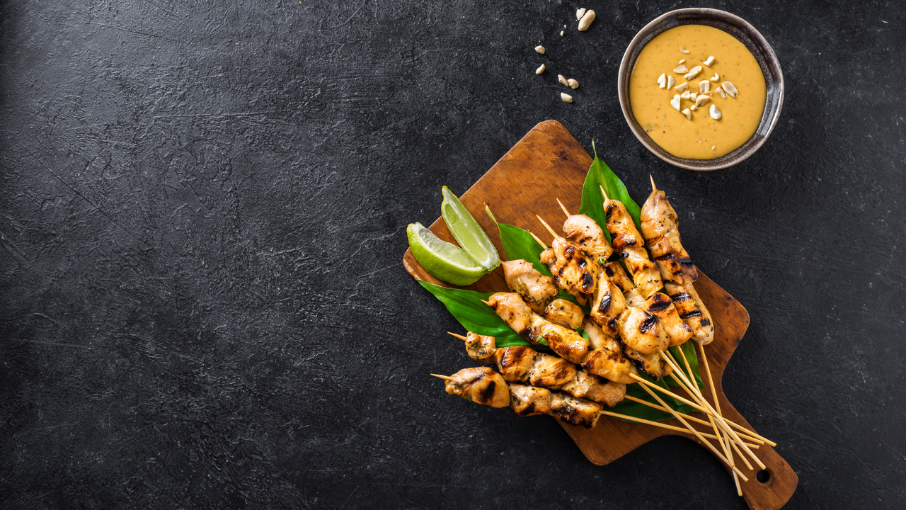 Grilled Chicken Satay Skewers With A Vietnamese Rice Noodle Salad | The ...